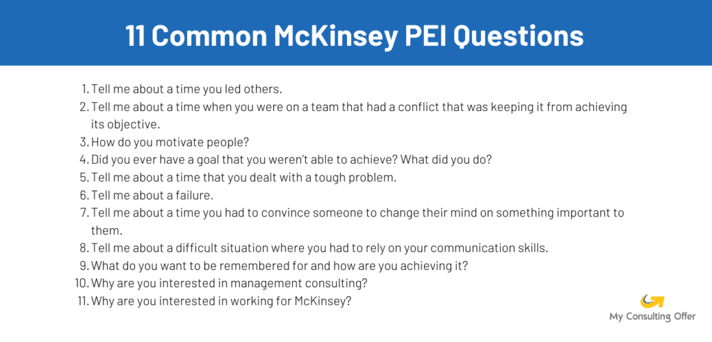 Sample McKinsey PEI Questions to Help You Wow Your Interviewer
